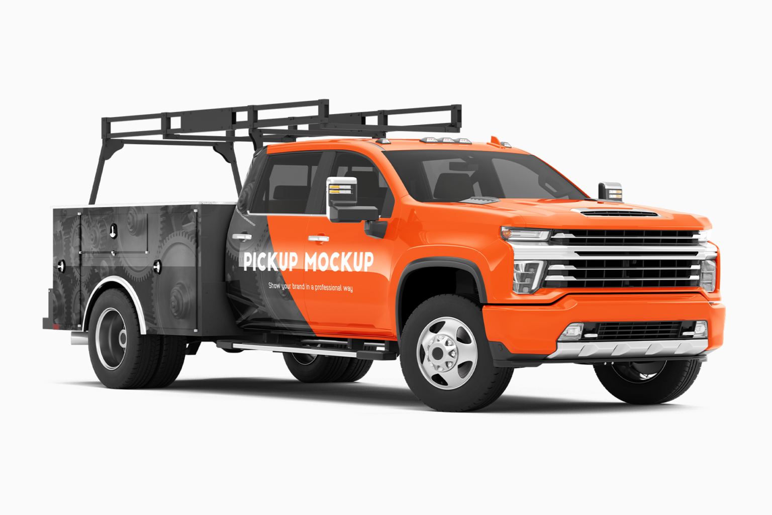 Chevrolet Silverado Pickup Mockup with Service Body - Mockupix