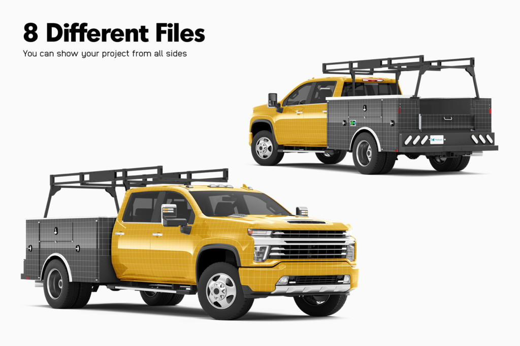 Chevrolet Silverado Pickup Mockup with Service Body - Mockupix
