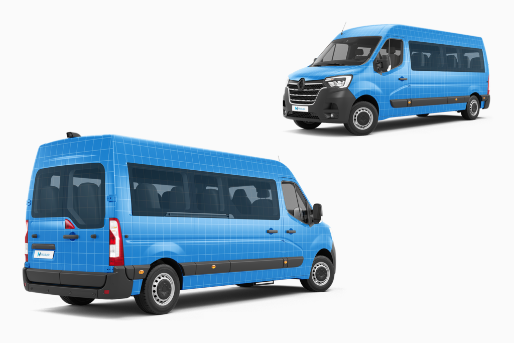 Renault Master Passenger Bus Mockup - Mockupix