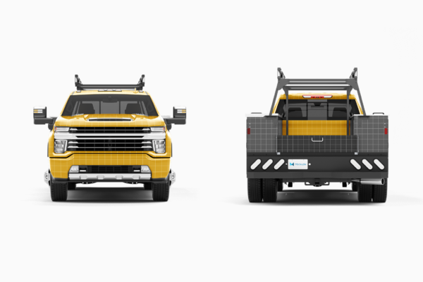 Chevrolet Silverado Pickup Mockup with Service Body - Mockupix