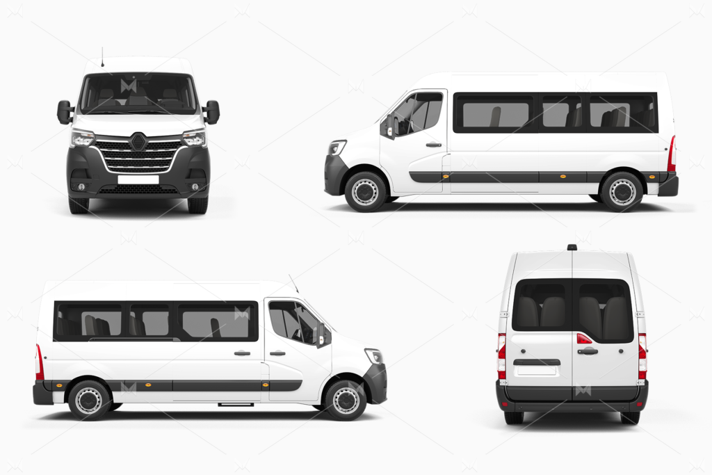 Renault Master Passenger Bus Mockup - Mockupix