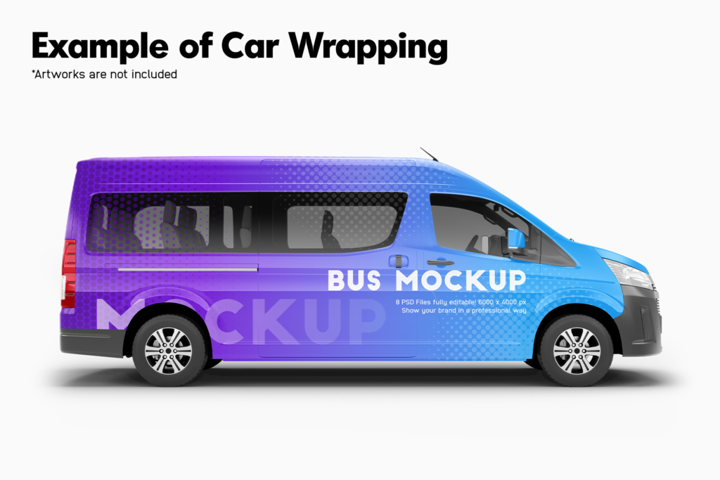 Toyota Hiace Bus Mockup - Mockupix