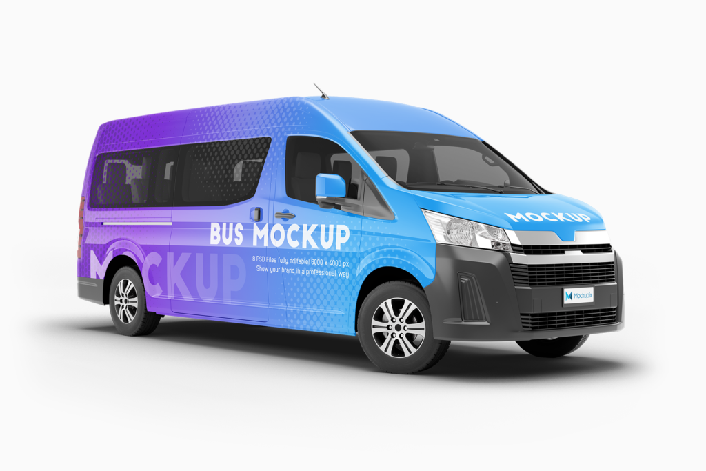 Toyota Hiace Bus Mockup - Mockupix