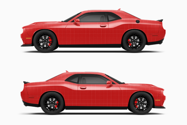 Dodge Challenger SRT Hellcat Muscle Car Mockup - Mockupix